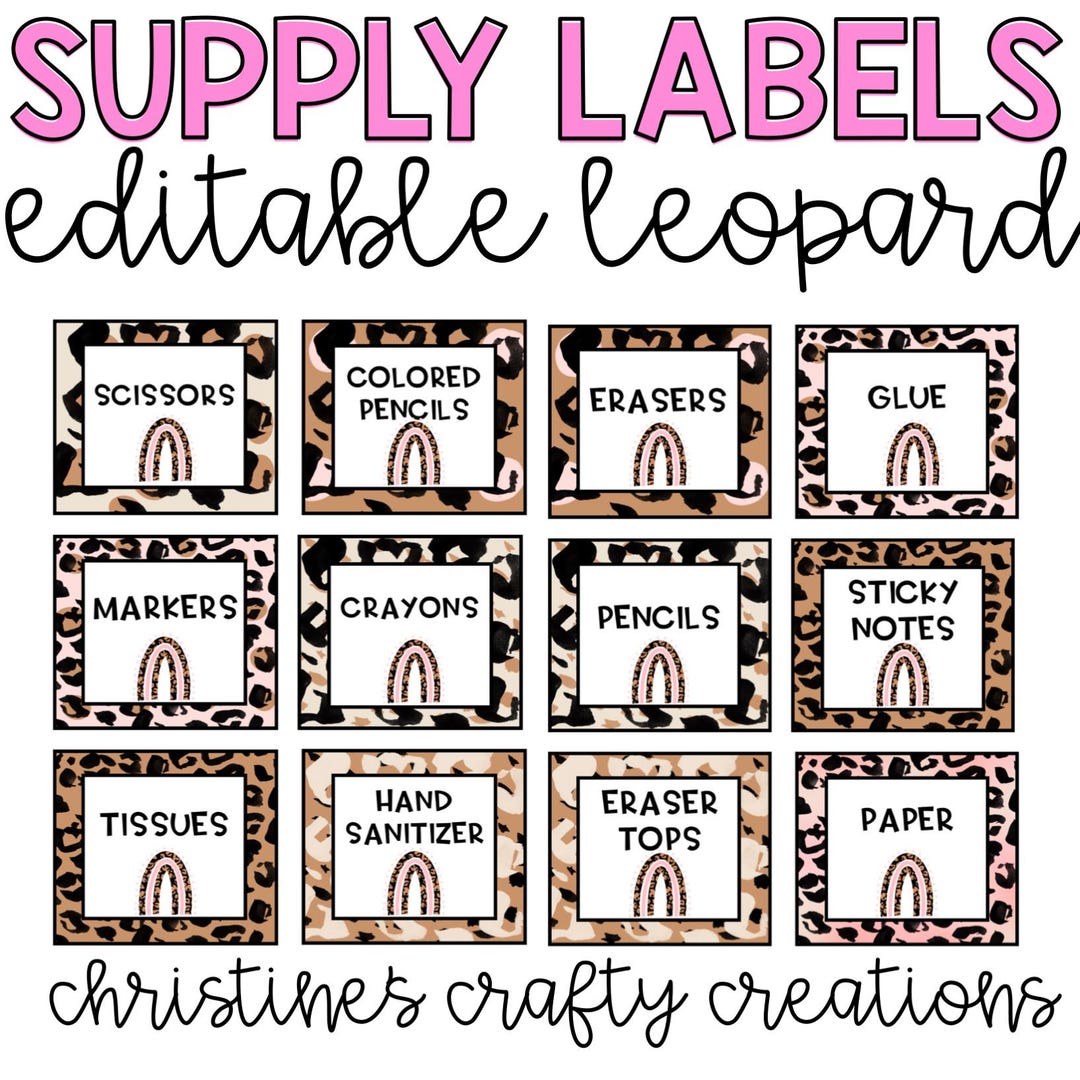Leopard Supply Labels L Editable - Etsy