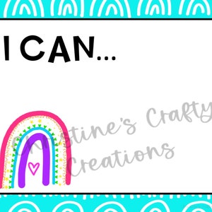 Bright Rainbow Boho Learning Targets Posters L Editable - Etsy