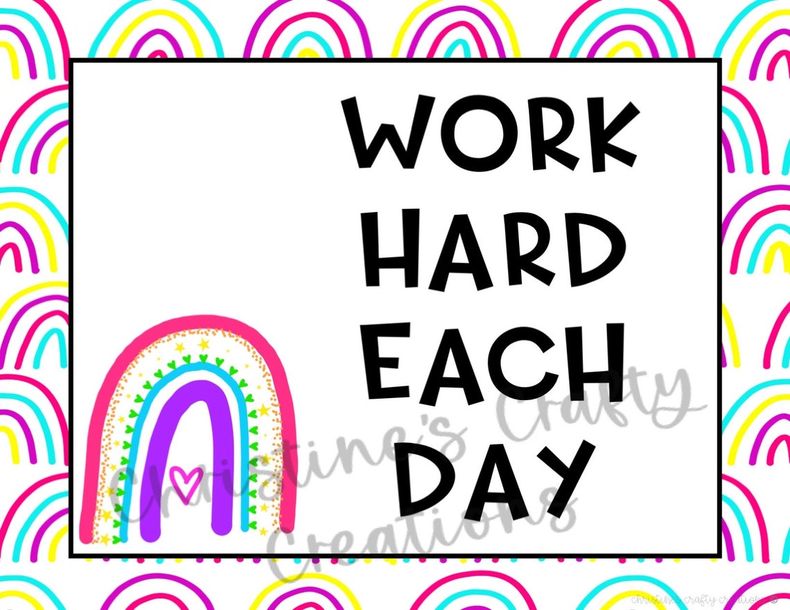 Bright Rainbow Boho Classroom Rules Posters L Editable - Etsy