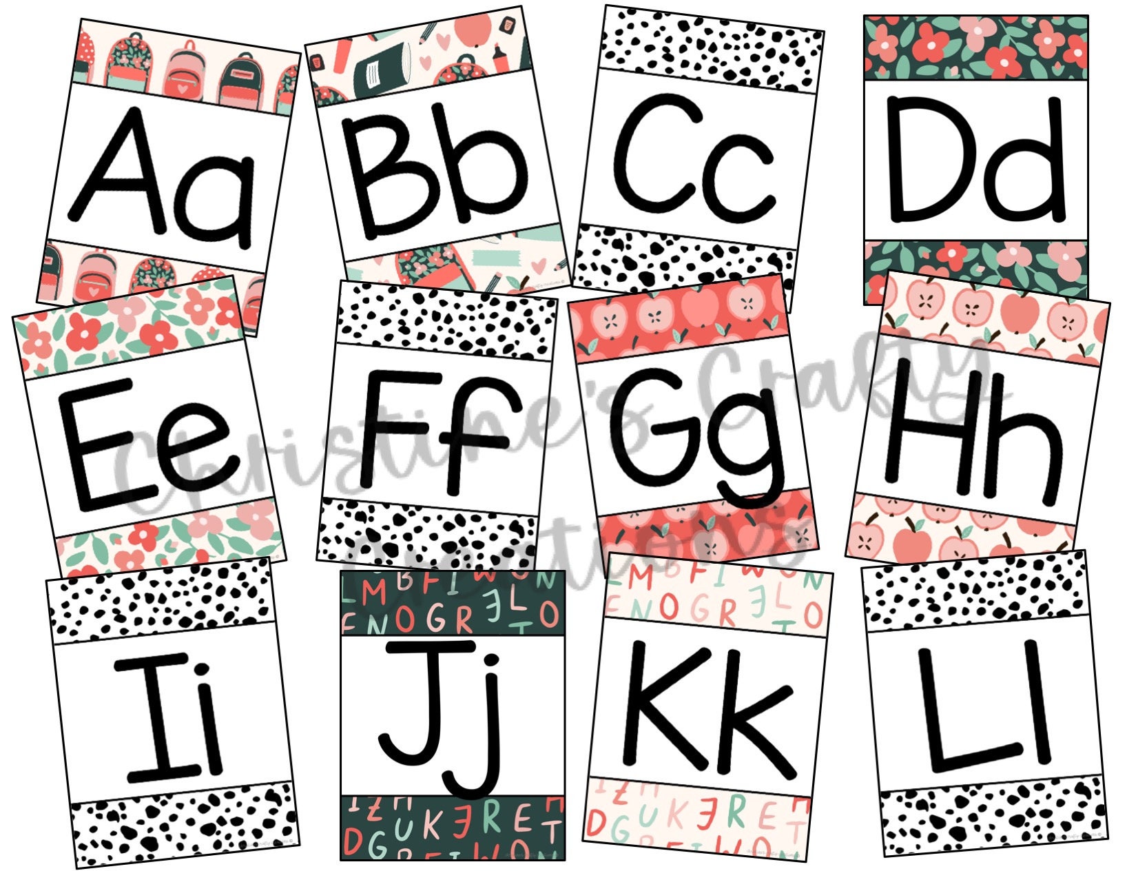 Preppy Dalmatian Alphabet Posters - Etsy