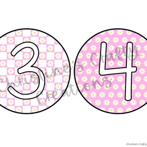 Retro Daisy Table and Cubby Numbers - Etsy