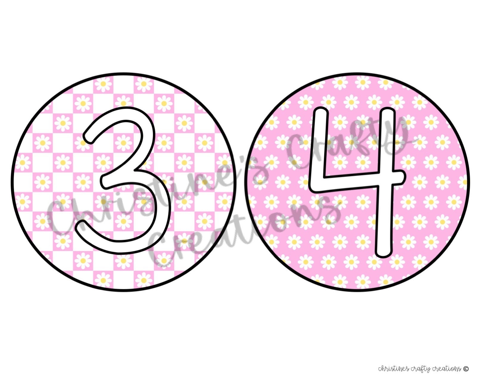 Retro Daisy Table and Cubby Numbers - Etsy