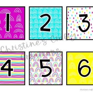 Bright Rainbow Boho Calendar Labels L Editable - Etsy