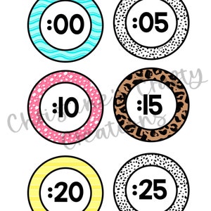 Groovy Leopard and Dalmatian Clock Labels - Etsy