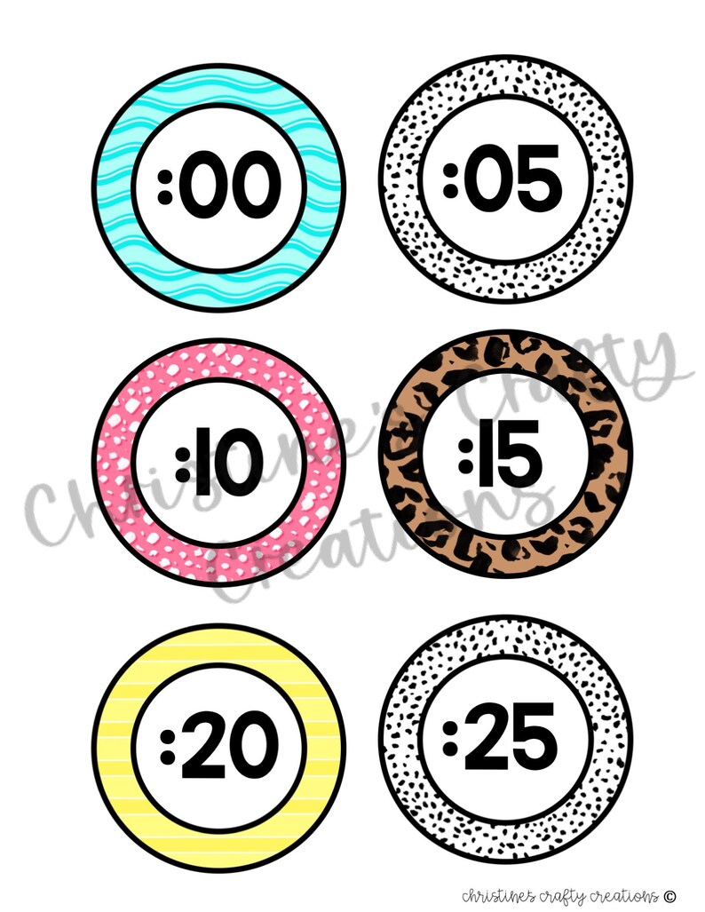 Groovy Leopard and Dalmatian Clock Labels - Etsy