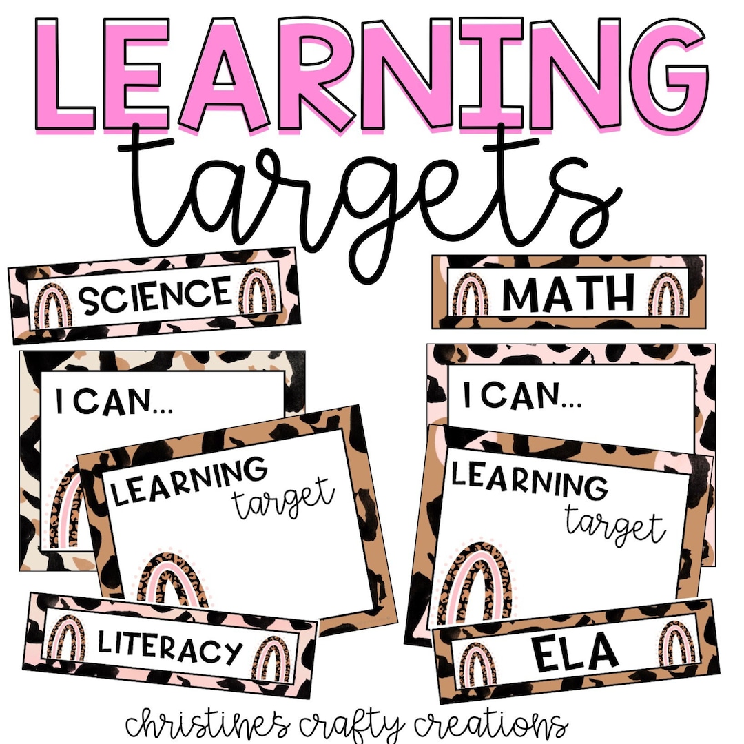 Leopard Learning Target Posters L Editable - Etsy