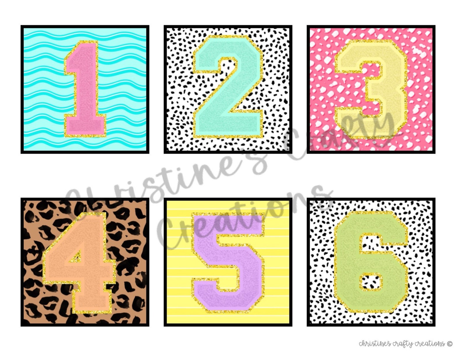 Groovy Leopard and Dalmatian Calendar Labels L Editable - Etsy