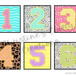 Groovy Leopard and Dalmatian Calendar Labels L Editable - Etsy