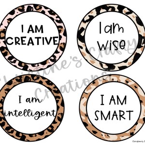 Leopard Affirmation Circles - Etsy