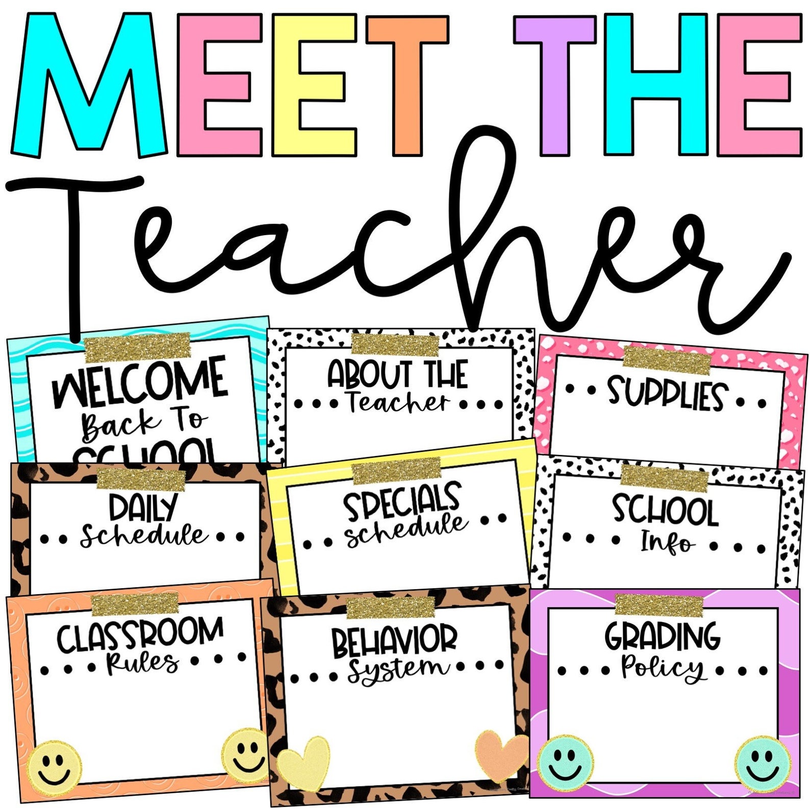 Groovy Leopard and Dalmatian Meet the Teacher Powerpoint L Editable - Etsy