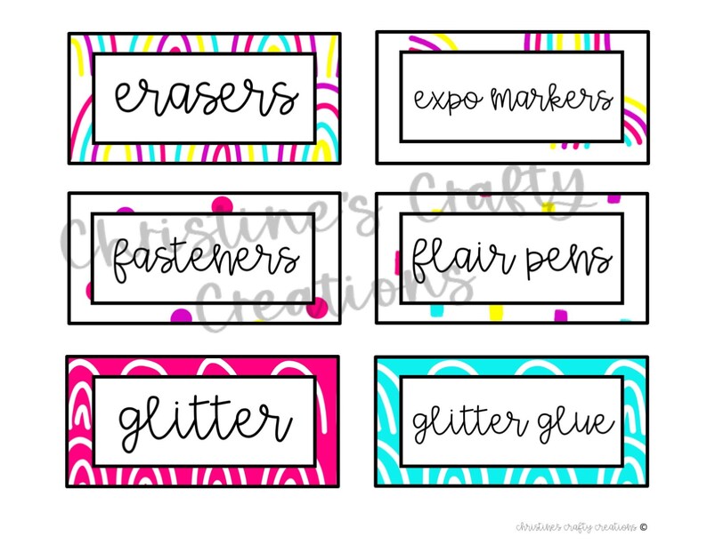 Bright Rainbow Boho Toolbox Labels L Editable - Etsy