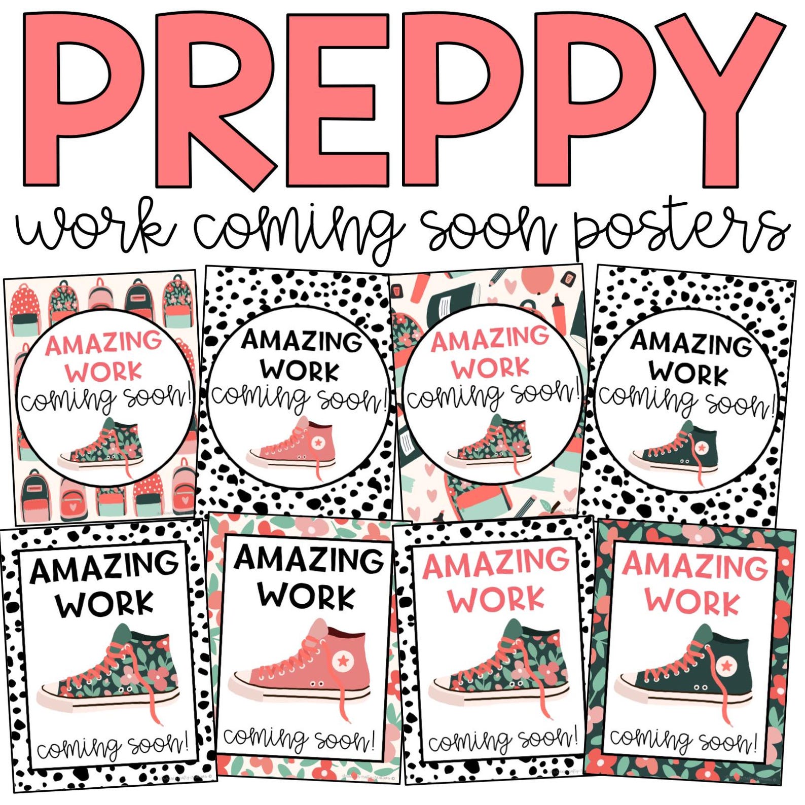 Preppy Dalmatian Amazing Work Coming Soon Posters - Etsy