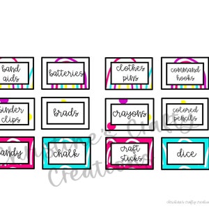 Bright Rainbow Boho Toolbox Labels L Editable - Etsy