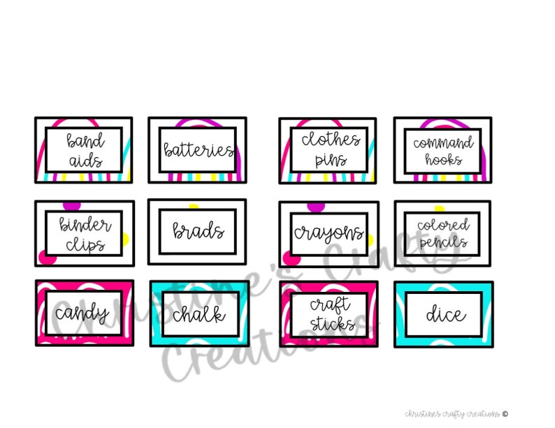 Bright Rainbow Boho Toolbox Labels L Editable - Etsy
