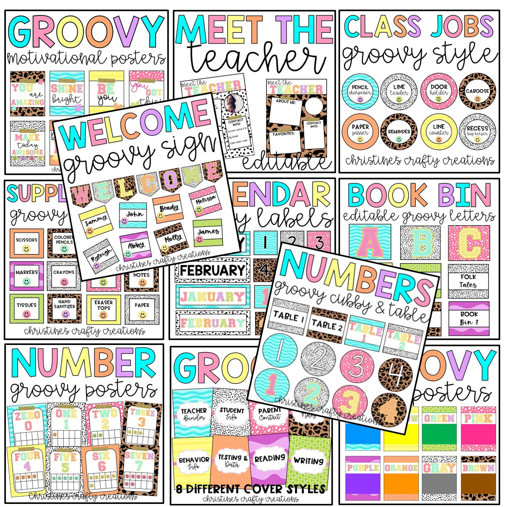 Groovy Leopard and Dalmatian Classroom Decor Bundle - Etsy