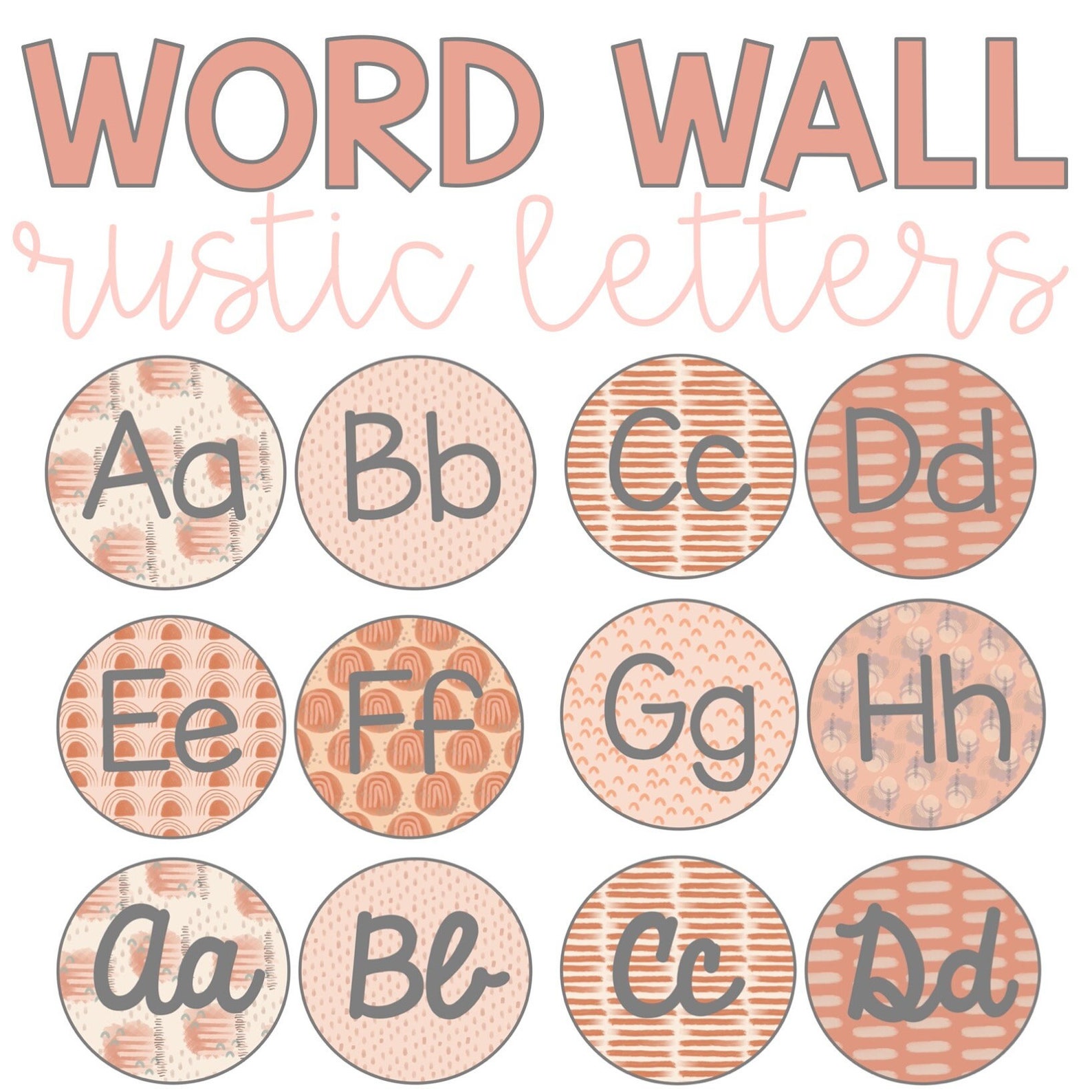Rustic Boho Word Wall Letters - Etsy