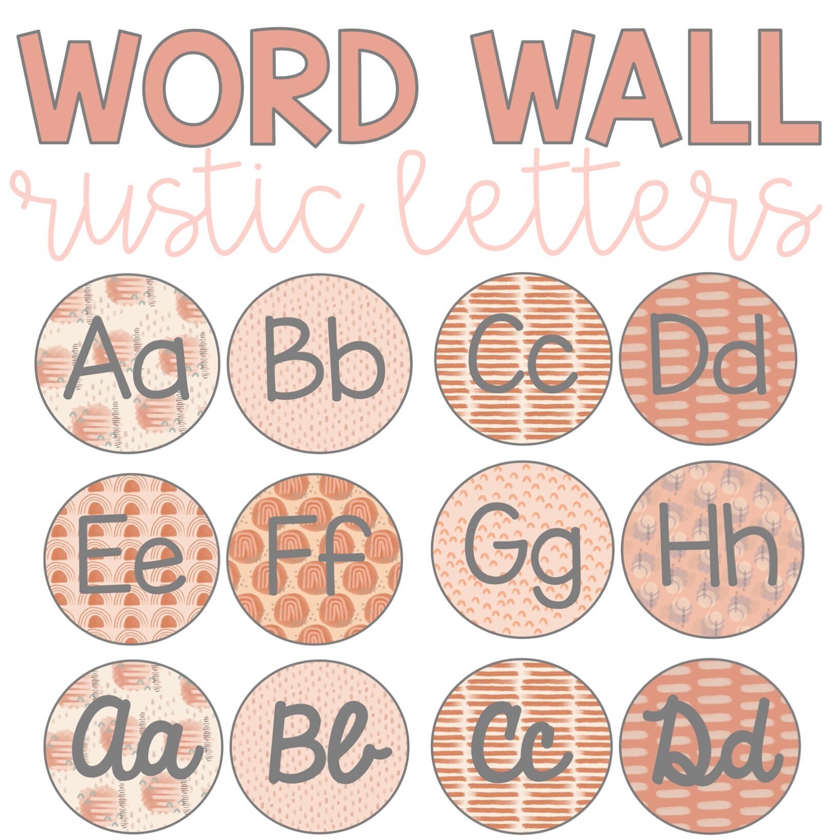 Rustic Boho Word Wall Letters - Etsy
