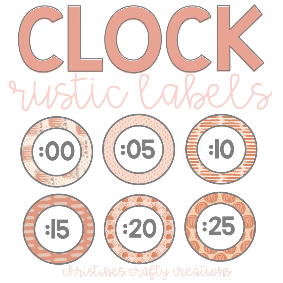 Rustic Boho Clock Labels - Etsy