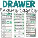 Tropical Leaves 10 Drawer Labels L Editable - Etsy