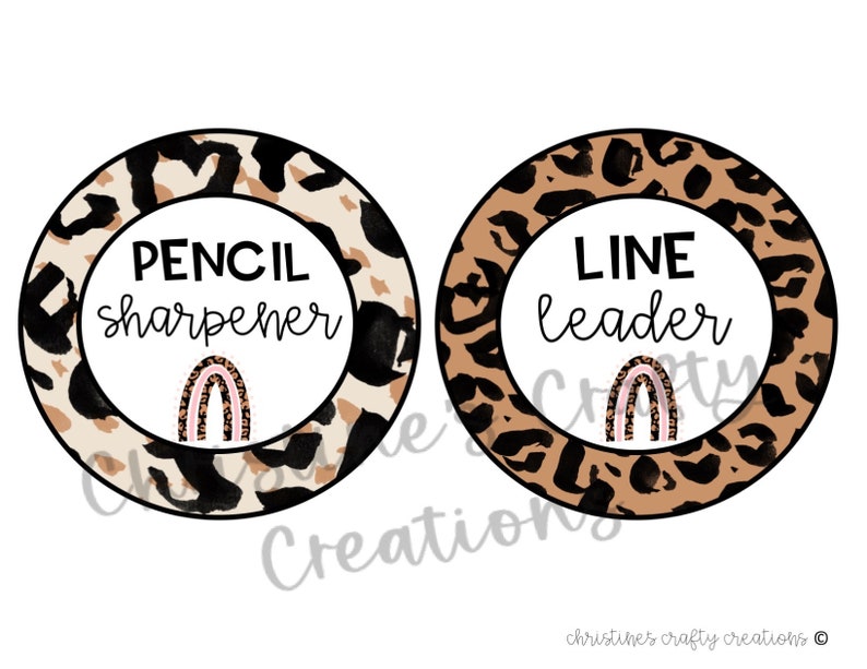 Leopard Classroom Jobs L Editable - Etsy