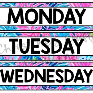 Preppy and Tropical Flip Calendar L Editable - Etsy