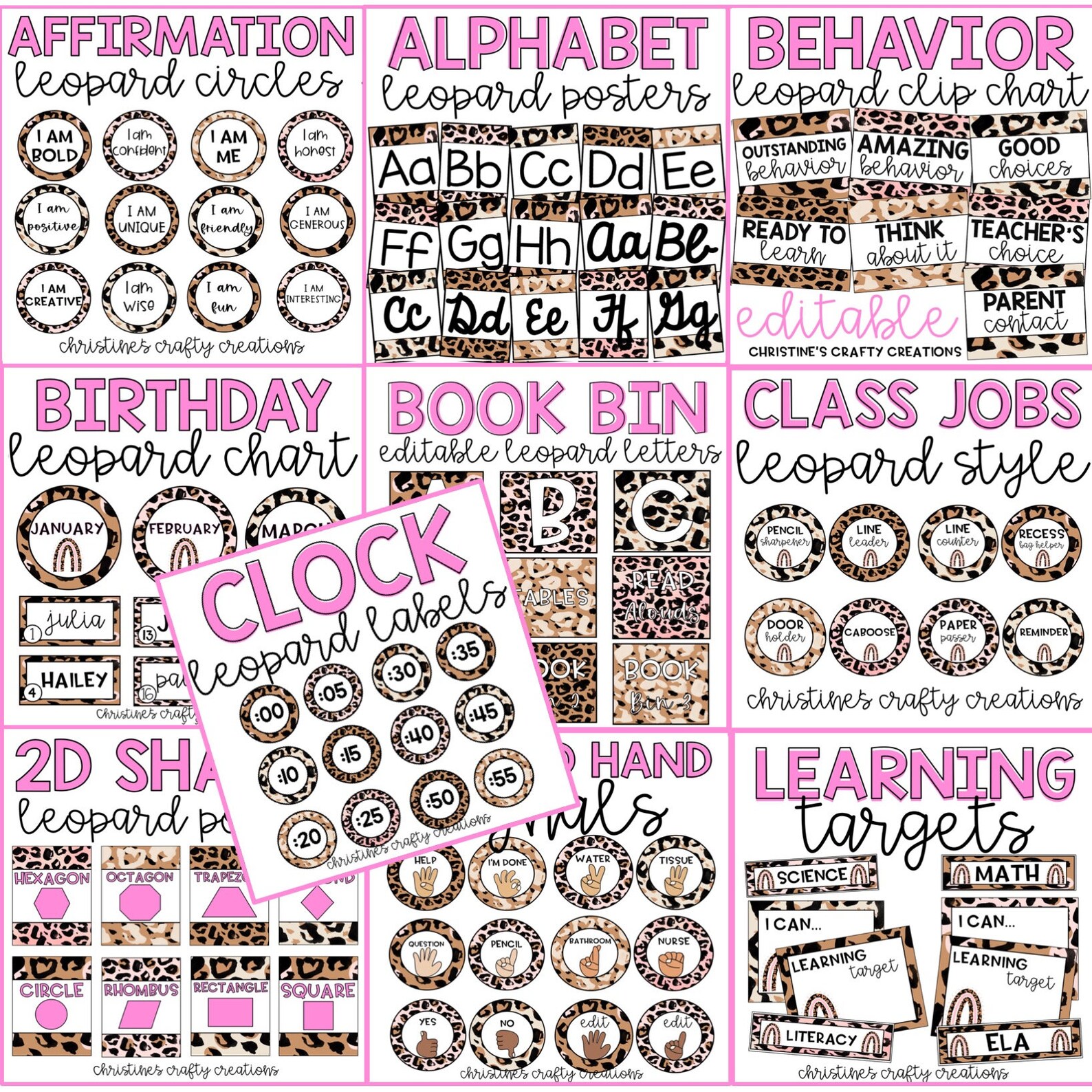 Leopard Classroom Decor Bundle - Etsy