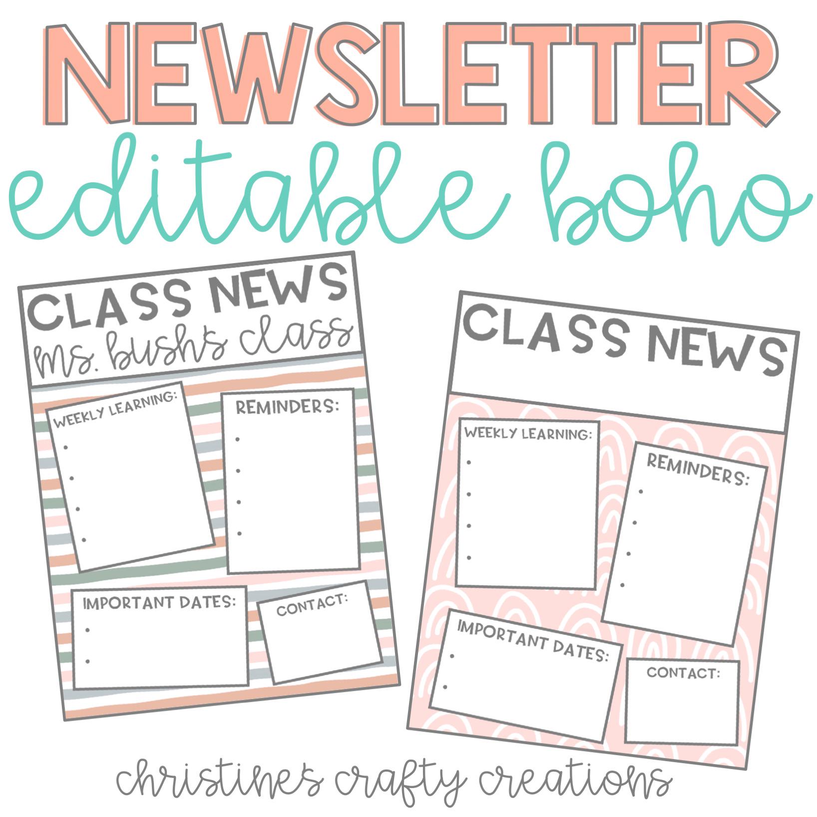 BOHO Editable Newsletters - Etsy