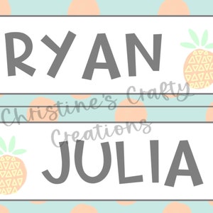 Pineapple Name Tags L Editable - Etsy