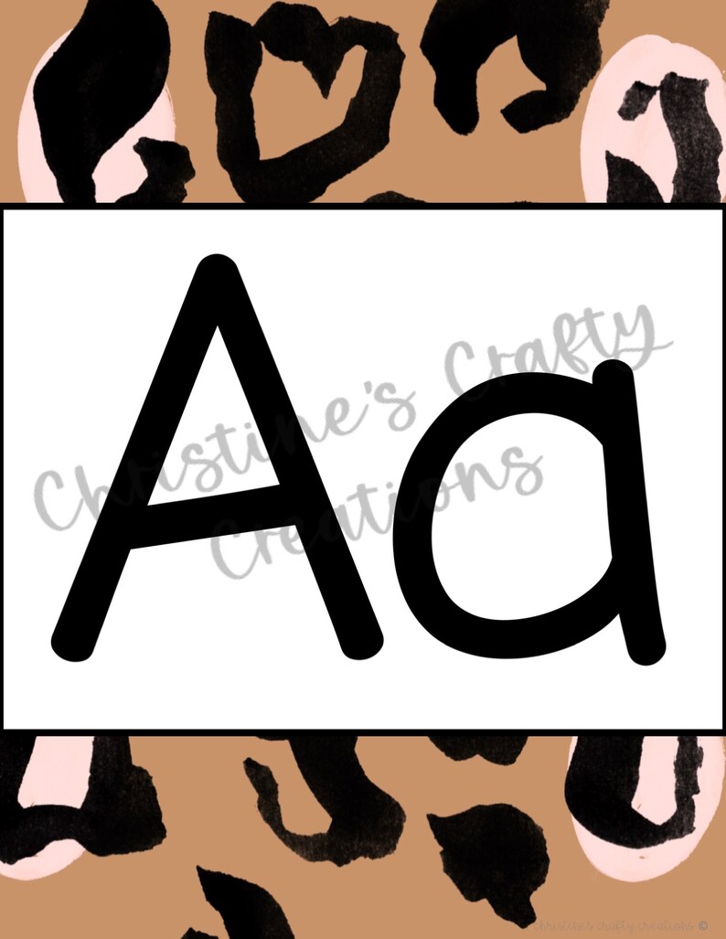 Leopard Alphabet Posters - Etsy