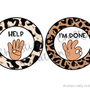 Leopard Hand Signal Posters L Multicultural and Editable - Etsy
