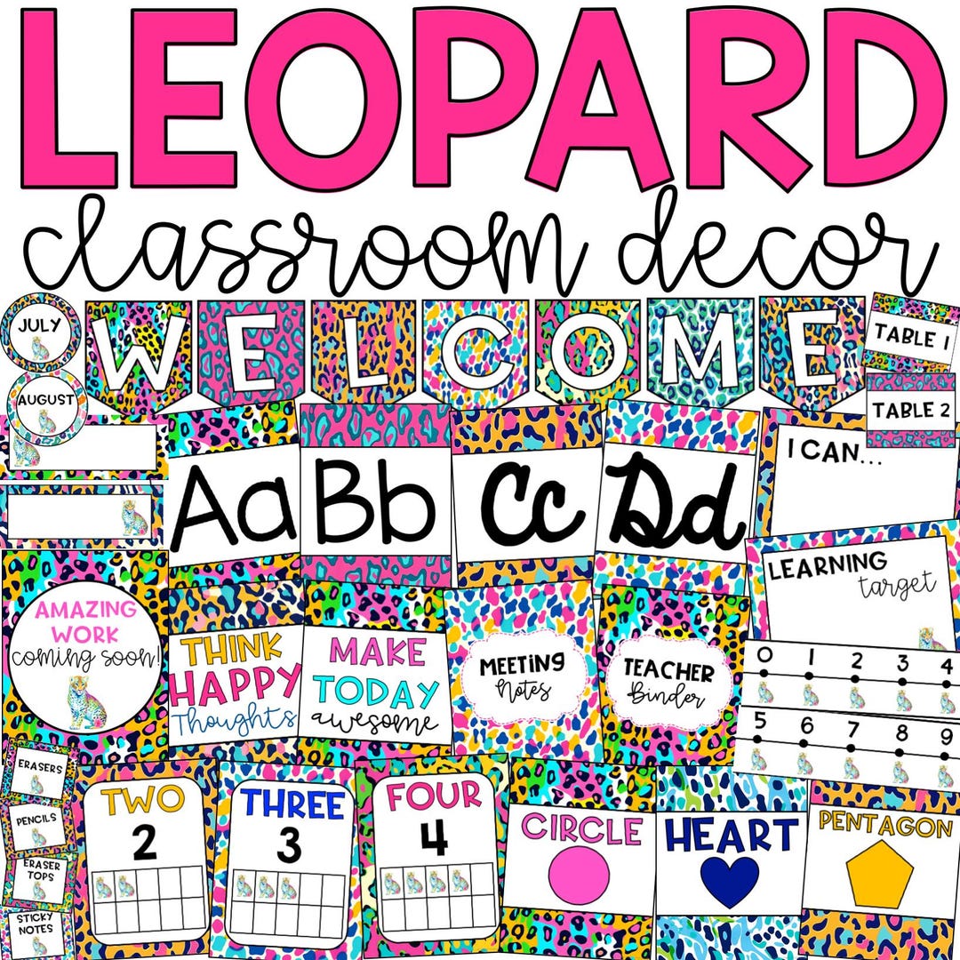Rainbow Leopard Classroom Decor Mega Bundle - Etsy