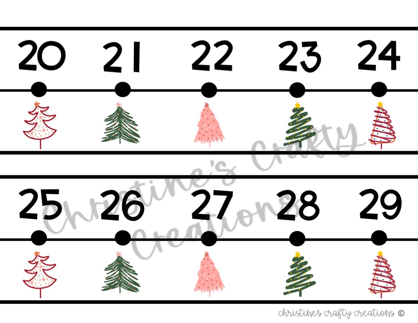Christmas Number Line 0-120 - Etsy
