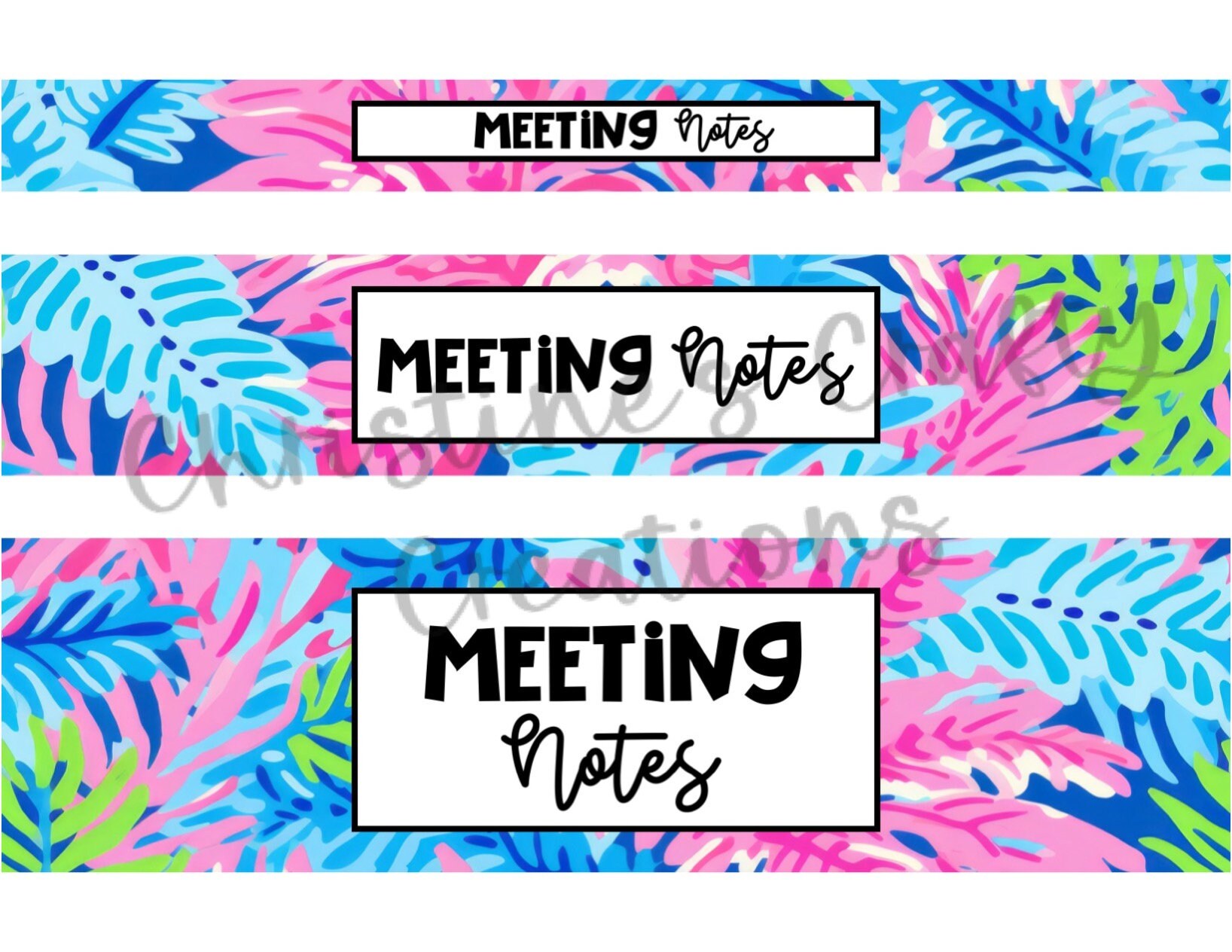 Preppy and Tropical Binder Covers and Spines L Editable - Etsy