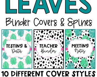 Botanical Binder Covers - Tropical Leaves - Editable - A4 and Letter ...