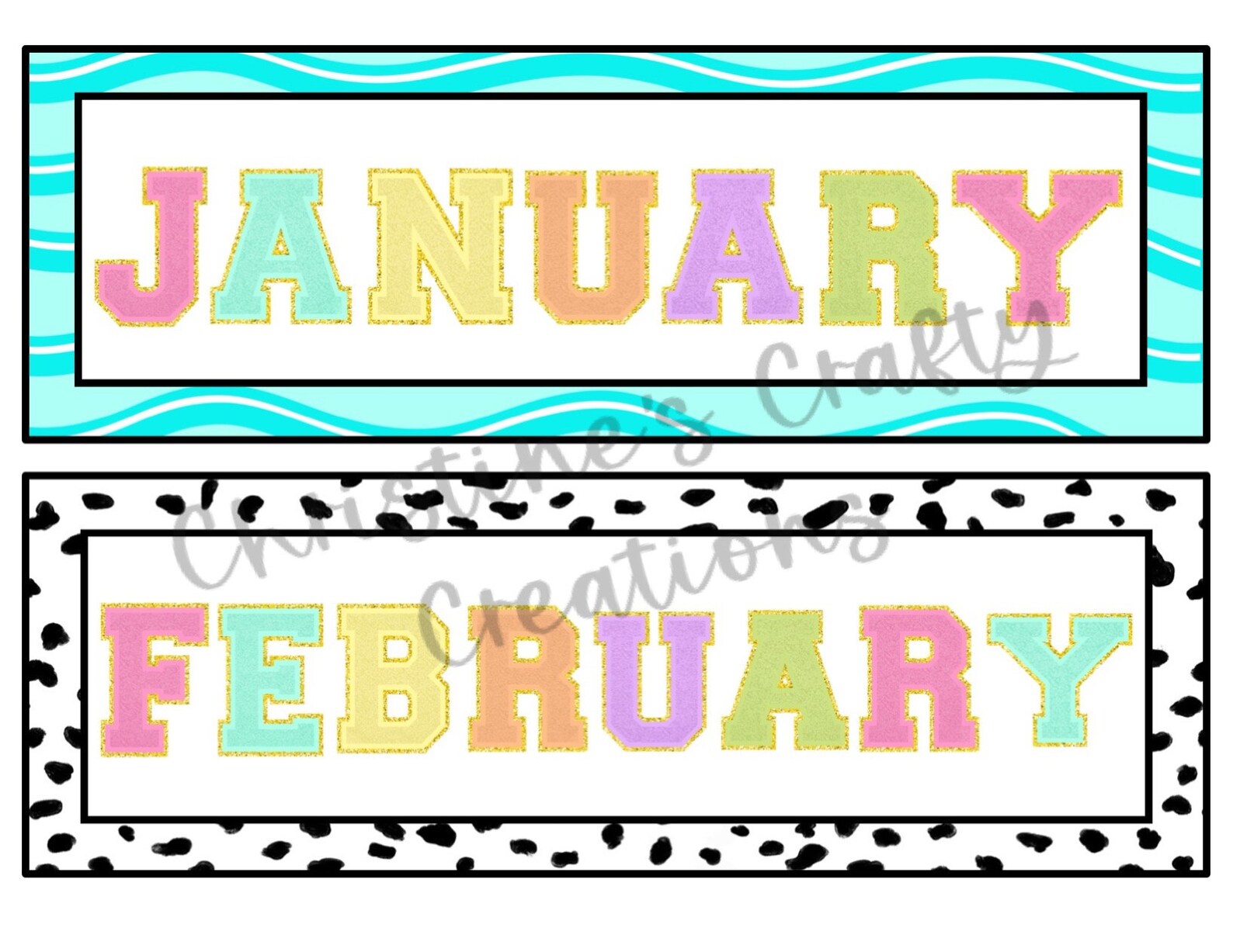 Groovy Leopard and Dalmatian Calendar Labels L Editable - Etsy