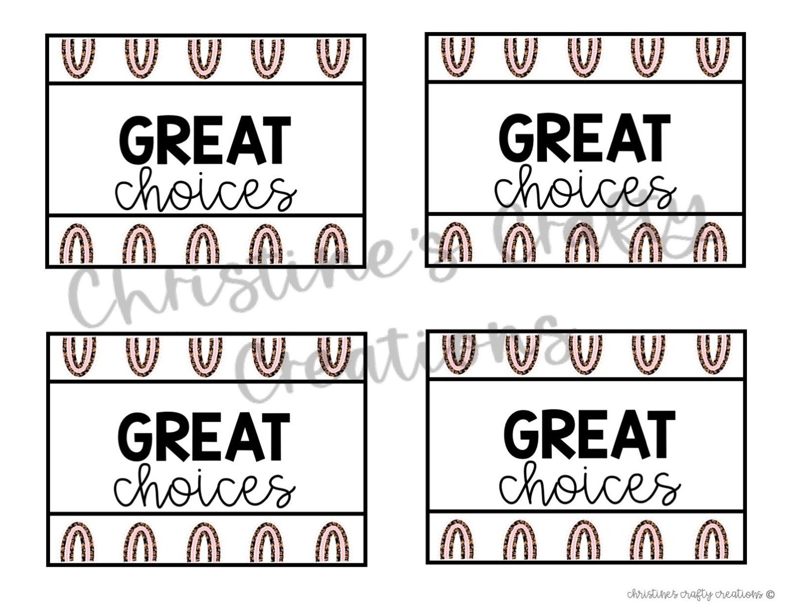 Leopard Punch Cards L Editable - Etsy