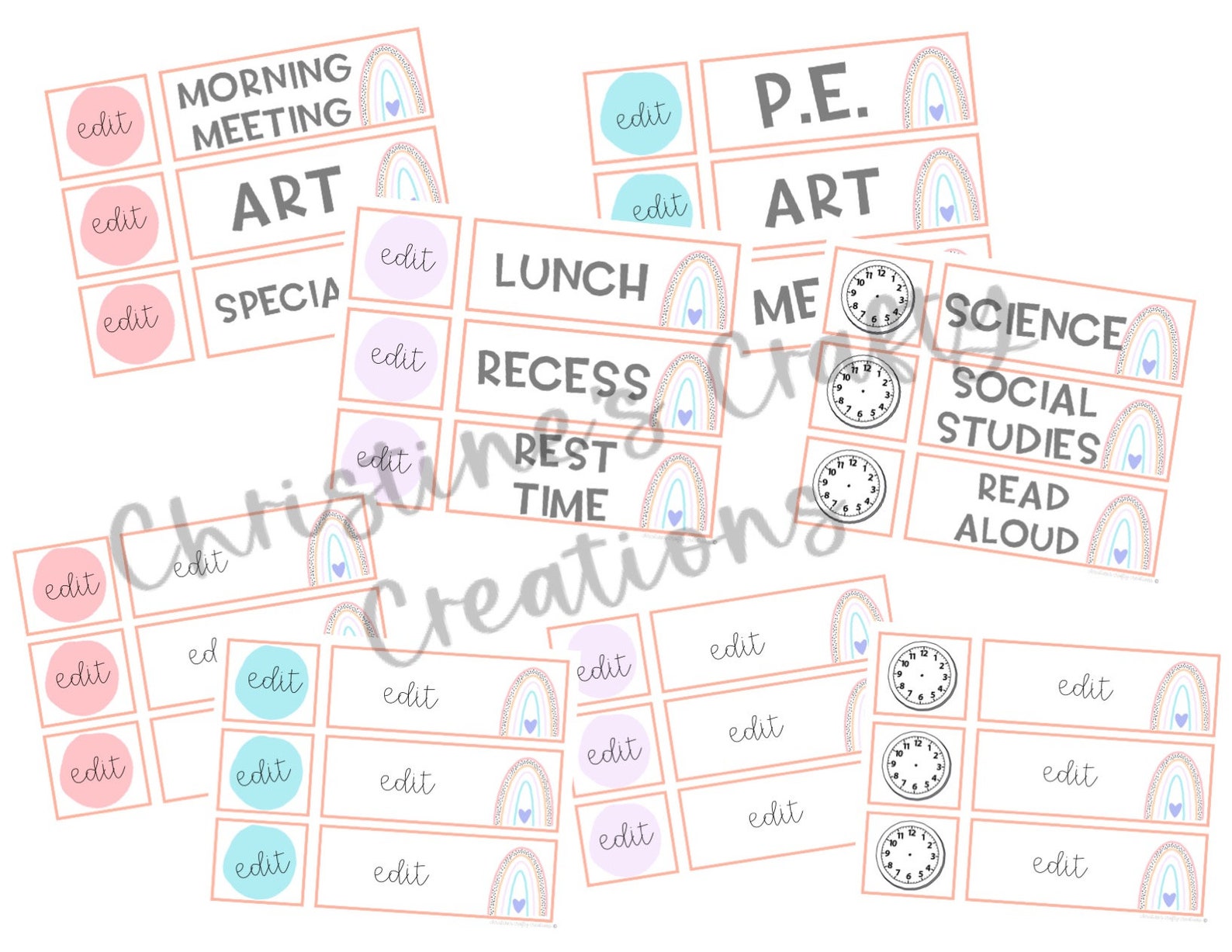 BOHO Daily Schedule l Editable | Etsy