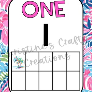 Preppy and Tropical Number Posters 0-20 - Etsy
