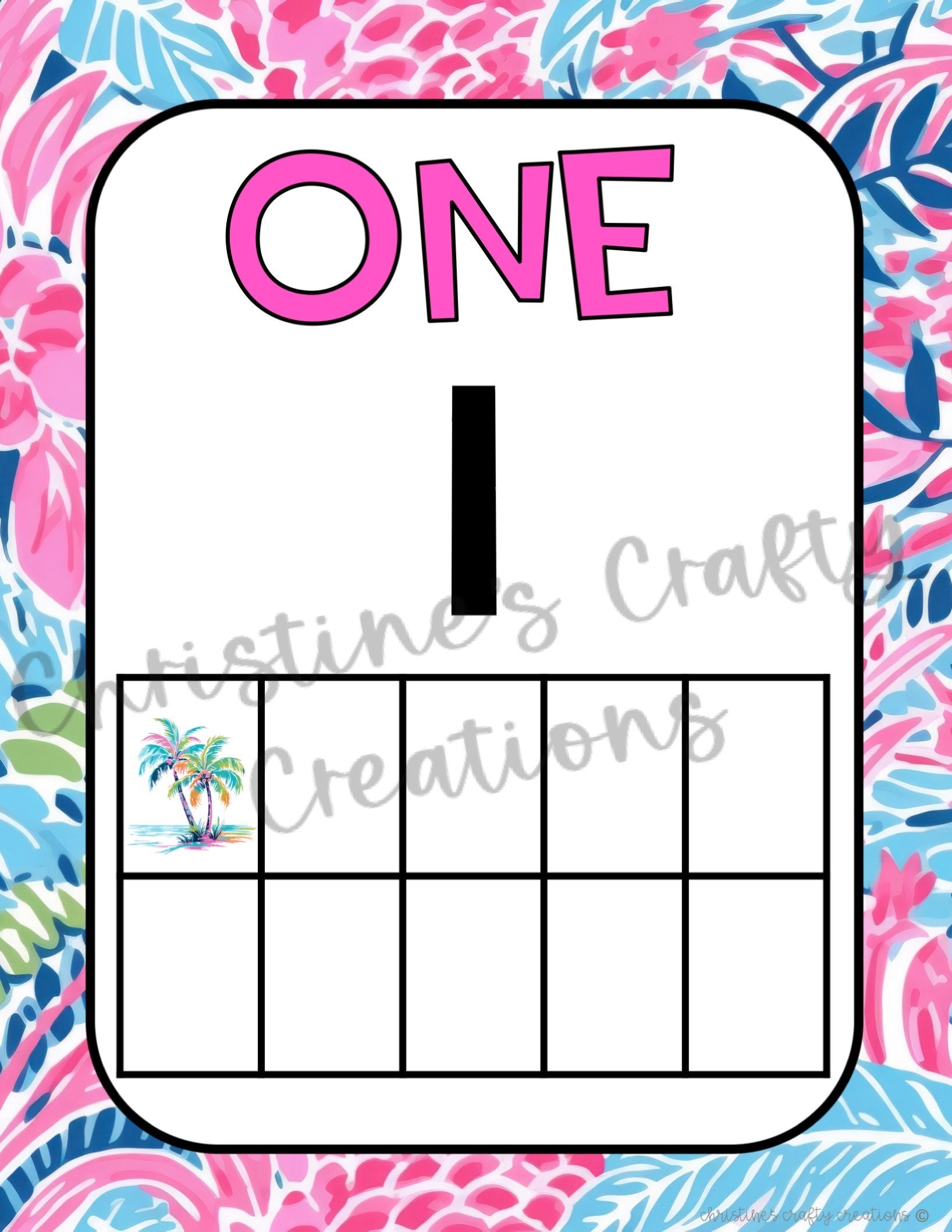 Preppy and Tropical Number Posters 0-20 - Etsy