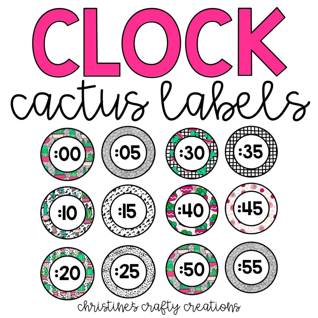 Cactus Clock Labels - Etsy