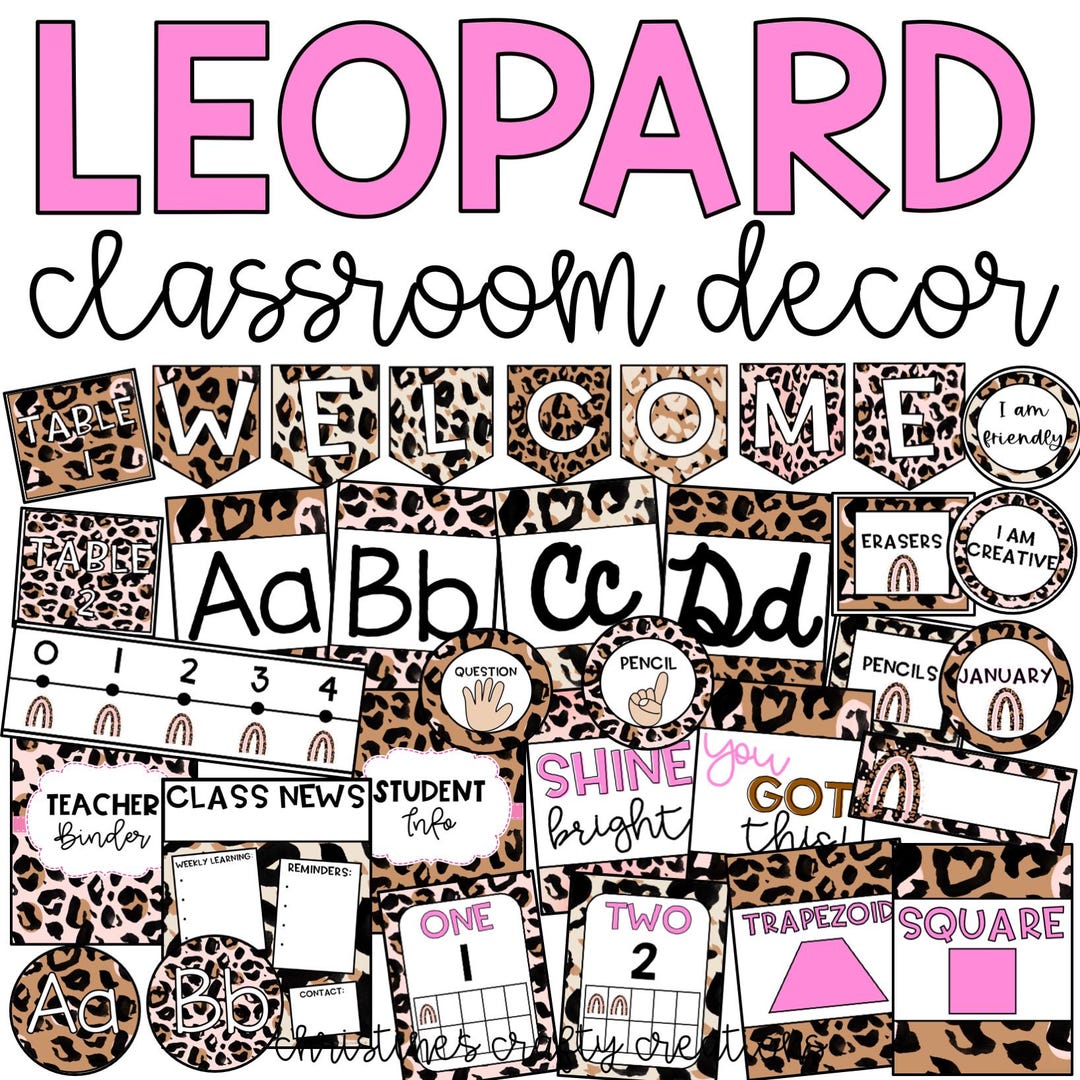 Leopard Classroom Decor Bundle - Etsy