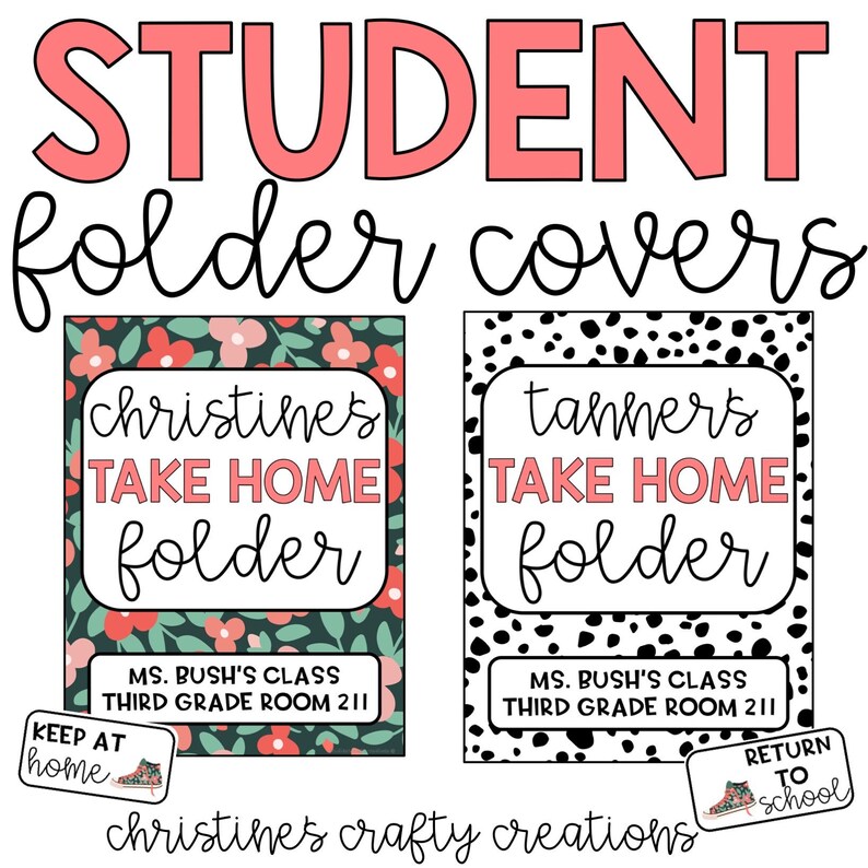 Preppy Dalmatian Folder Covers L Editable - Etsy