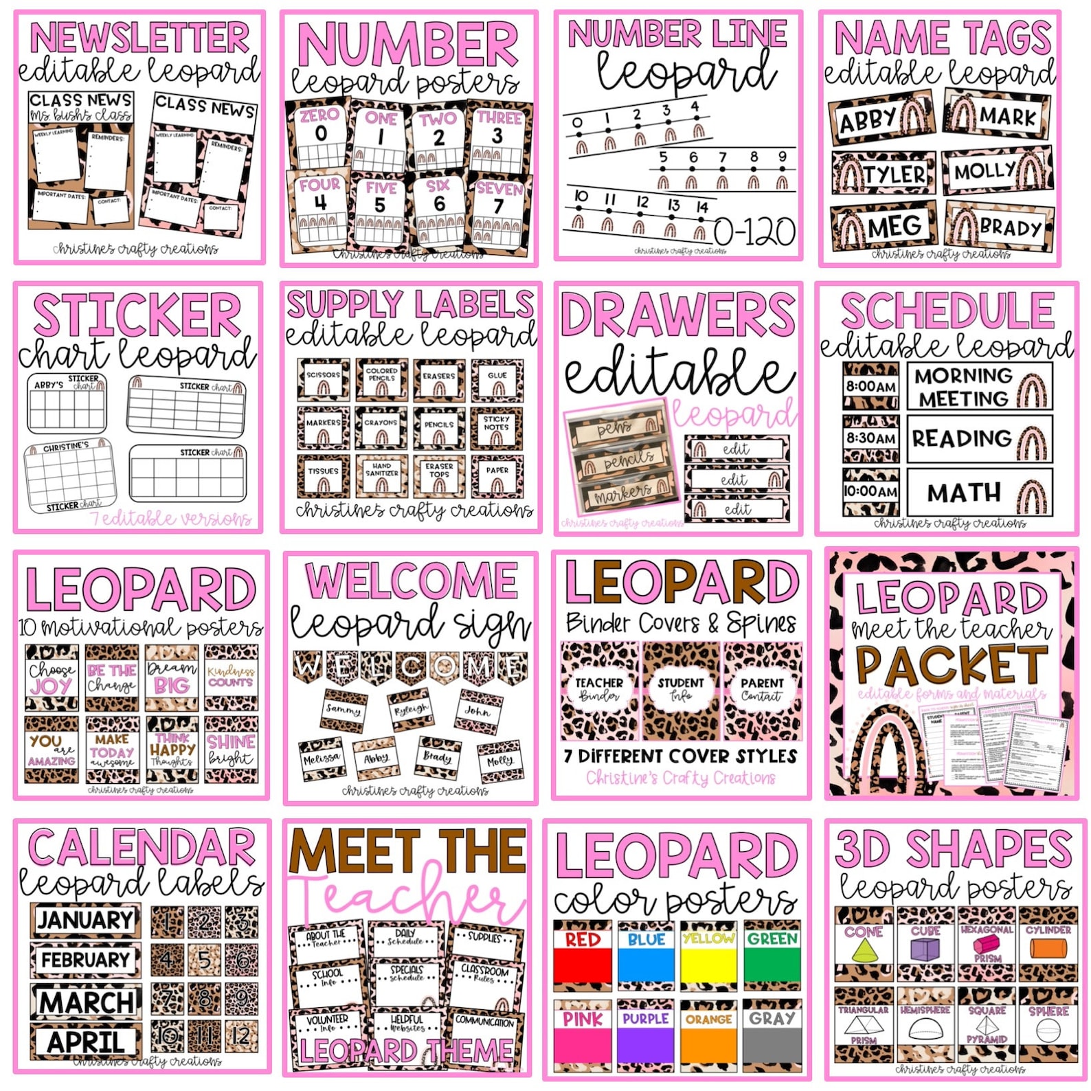 Leopard Classroom Decor Bundle - Etsy