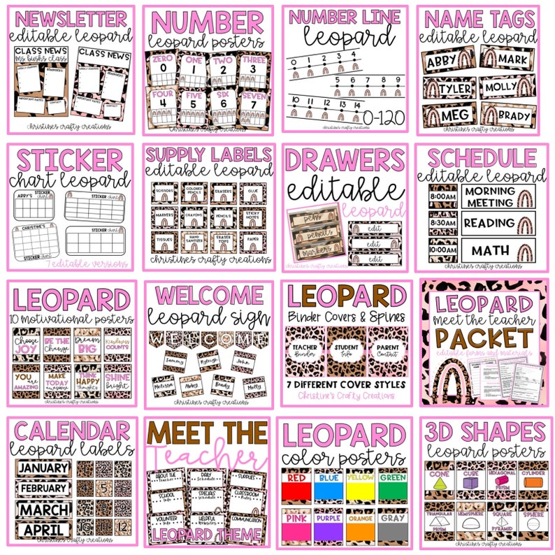 Leopard Classroom Decor Bundle - Etsy