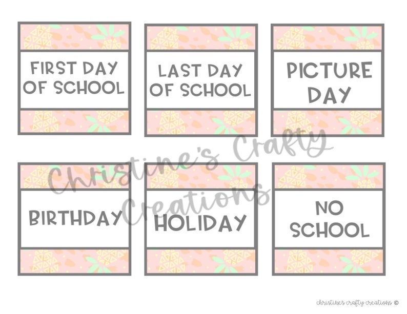 Pineapple Calendar Labels L Editable - Etsy