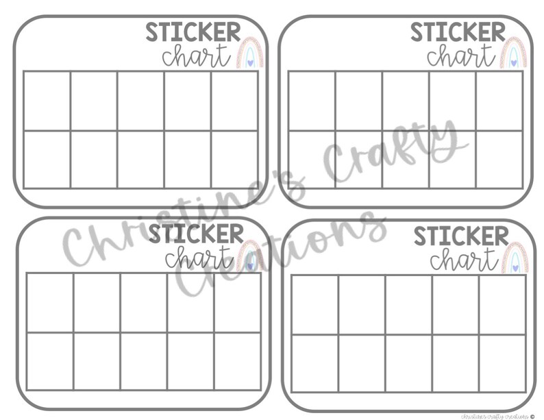 BOHO Sticker Charts L Editable - Etsy