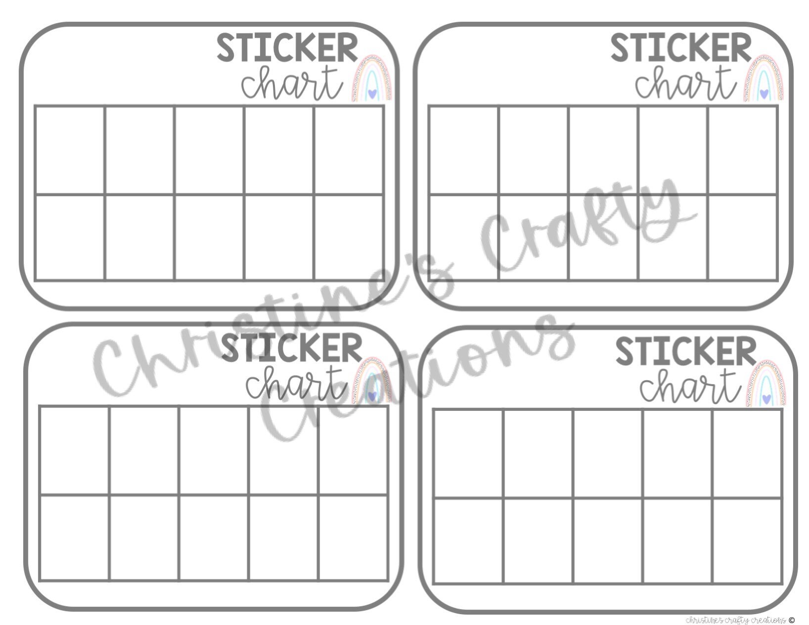 BOHO Sticker Charts L Editable - Etsy