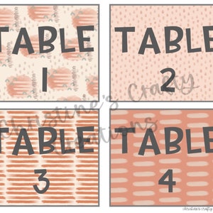 Rustic Boho Table and Cubby Numbers - Etsy
