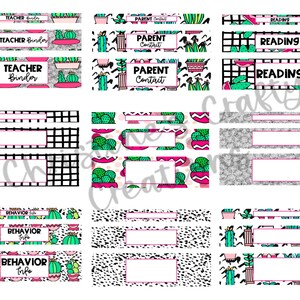 Cactus Binder Covers and Spines L Editable - Etsy