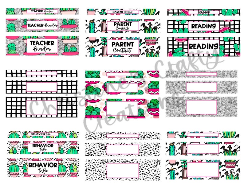 Cactus Binder Covers and Spines L Editable - Etsy